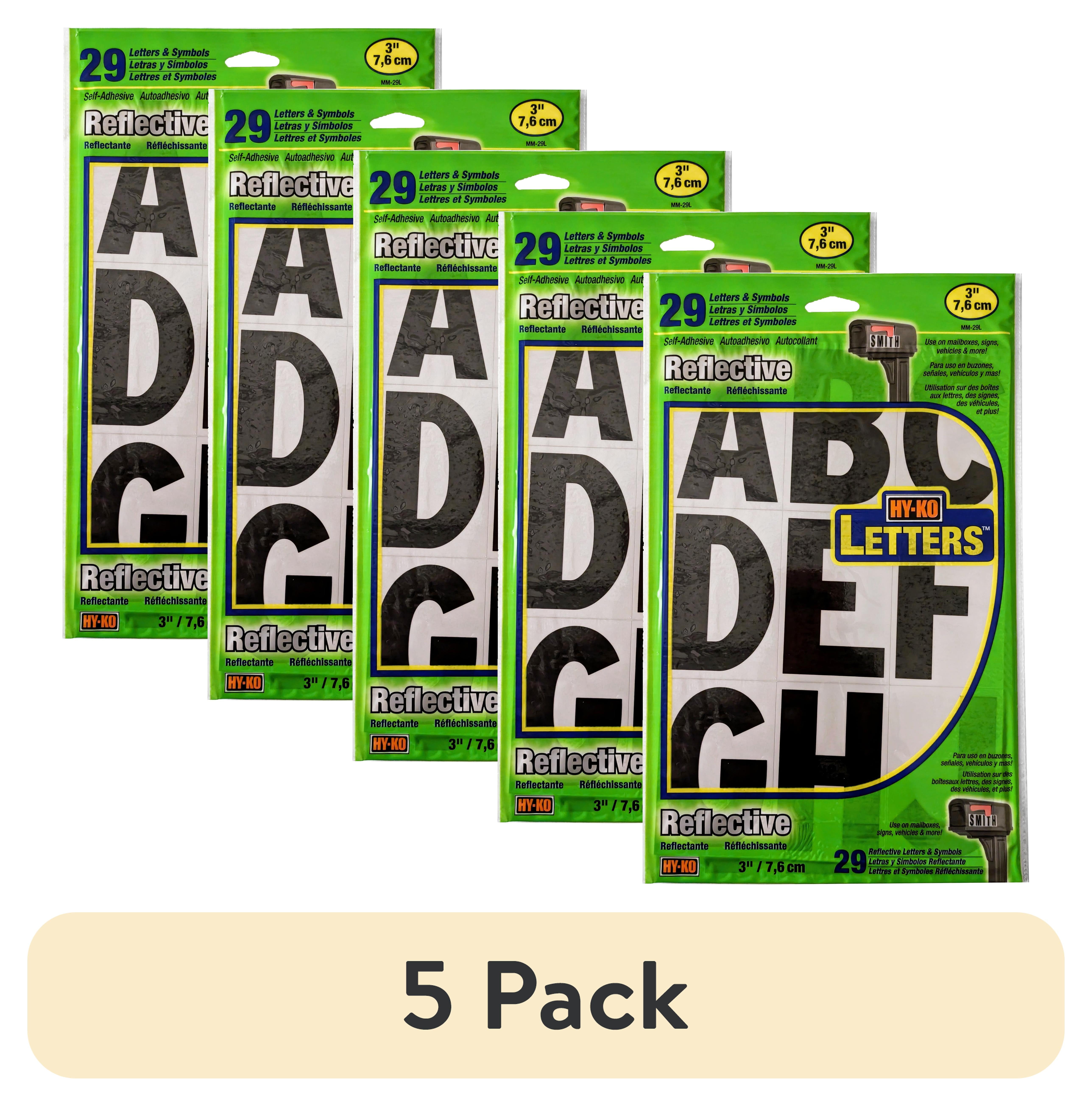 (5 pack) Hy-Ko 3 inch Reflective Vinyl Letter Kit, 65 Self-Adhesive ...