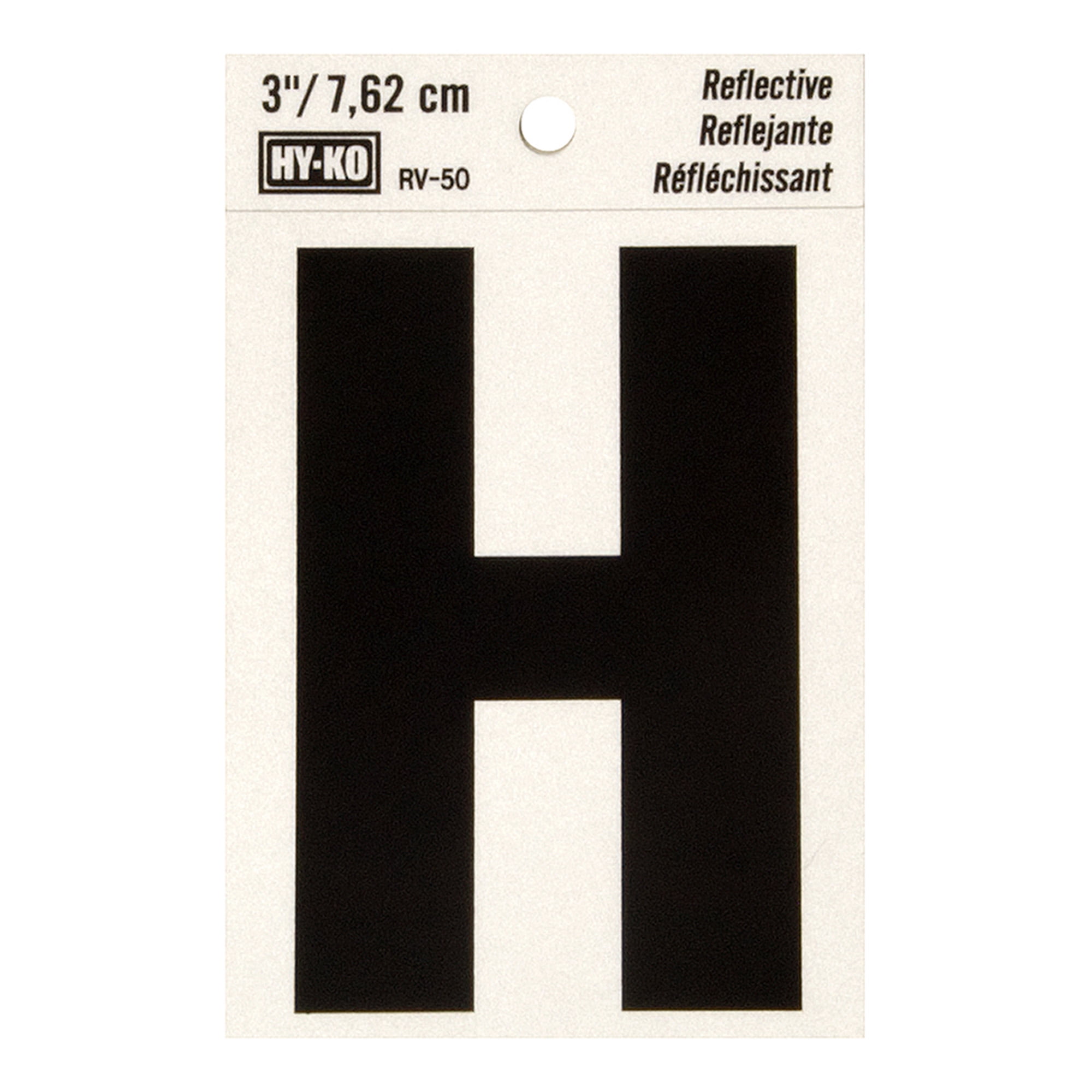 Hy-Ko 3-Inch Reflective Vinyl Letter H, Self-Adhesive, Weather ...