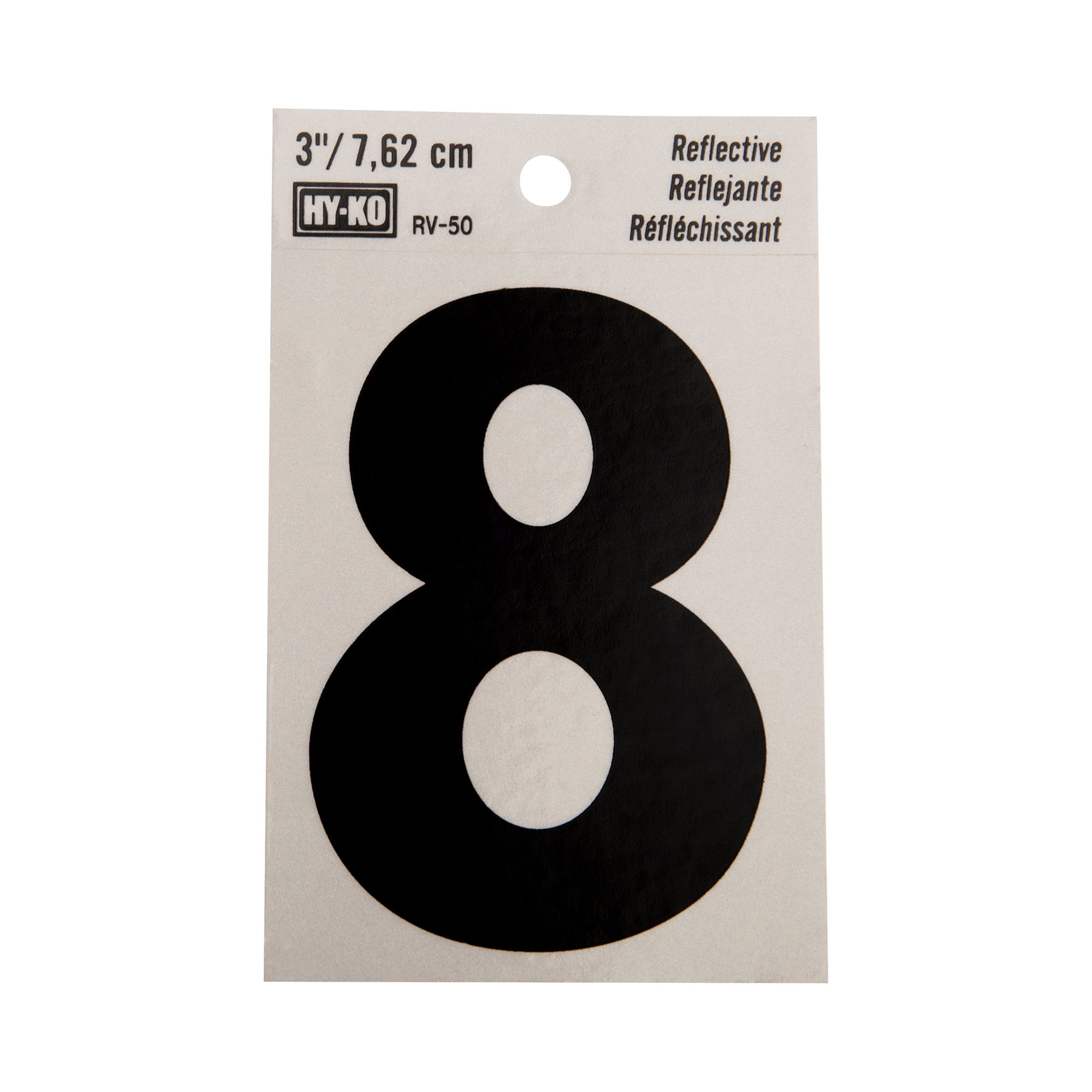 HY-KO 3" Reflective Vinyl Number 8 - Walmart.com