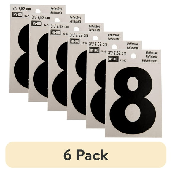 Reflective Numbers Stickers