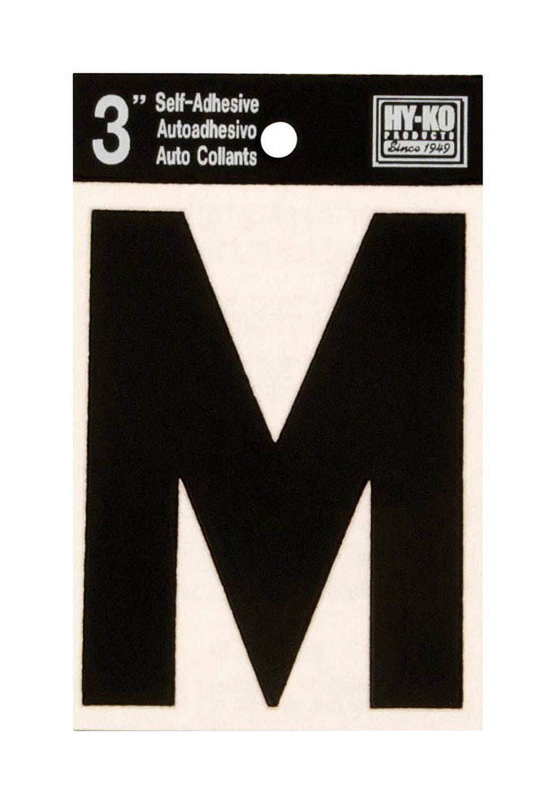 Hy-Ko 3" Vinyl Die-Cut Letter M Boat Sticker, Black - Walmart.com