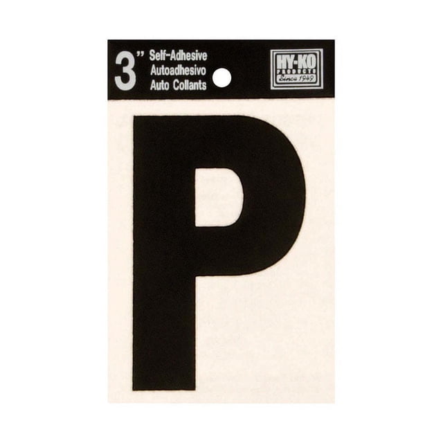Hy-Ko 3" Vinyl Die-Cut Letter P Boat Sticker, Black - Walmart Business ...