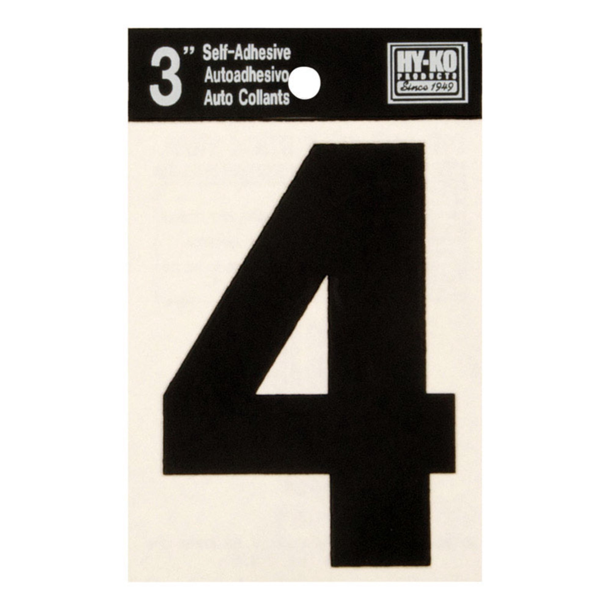 Hy-Ko 3" Vinyl Die-Cut Number 4 Boat Sticker, Black - Walmart Business ...