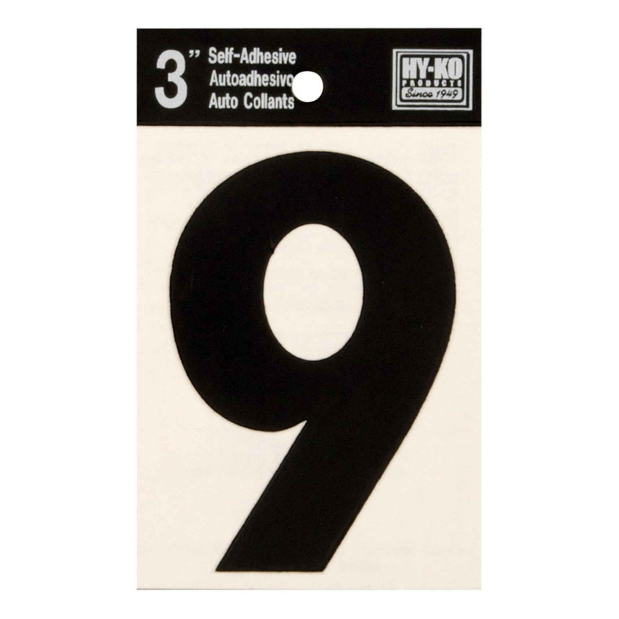 Hy-Ko 3" Vinyl Die-Cut Number 9 Boat Sticker, Black - Walmart.com