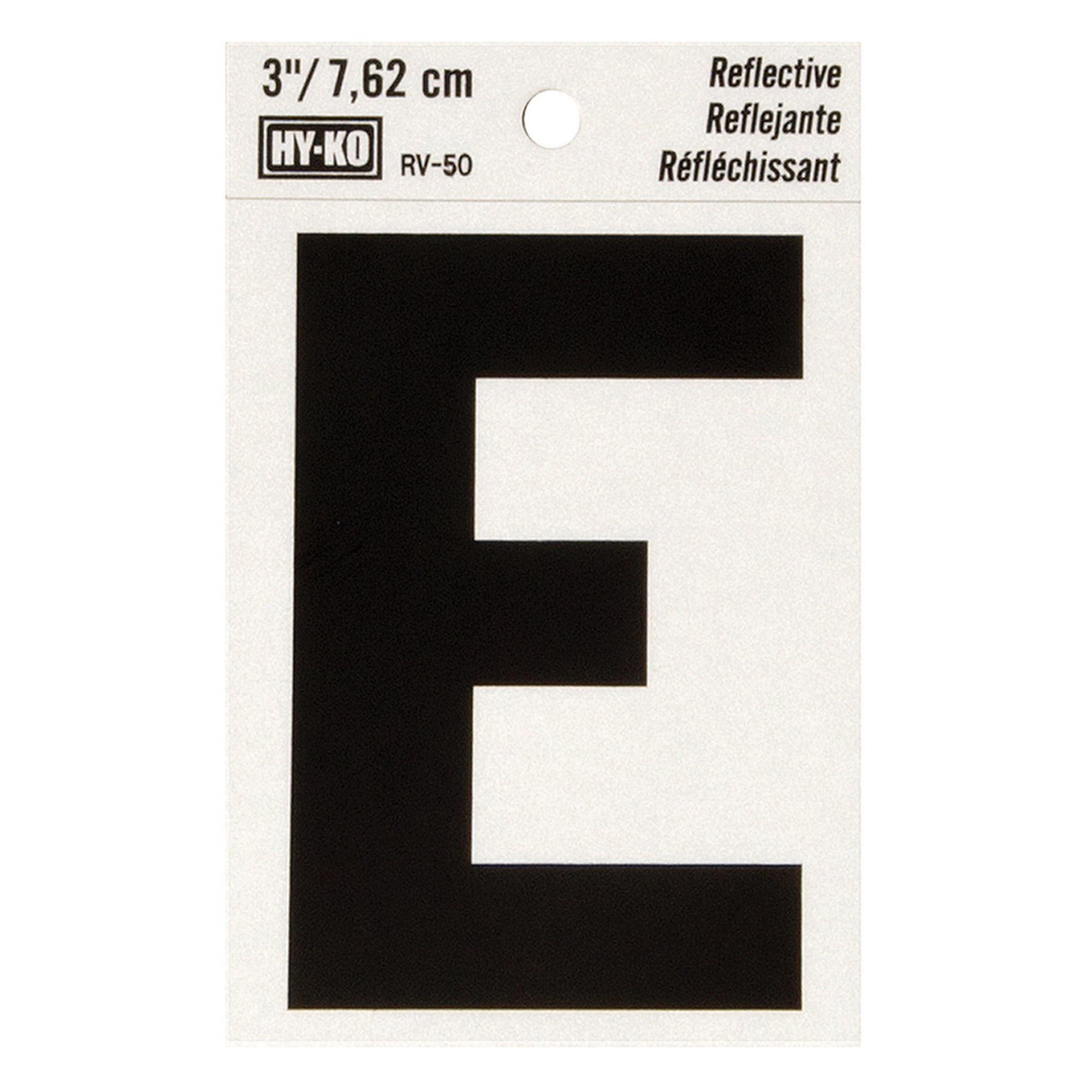 Hy-Ko 3 inch Reflective Vinyl Letter E, Self-Adhesive, Weather ...
