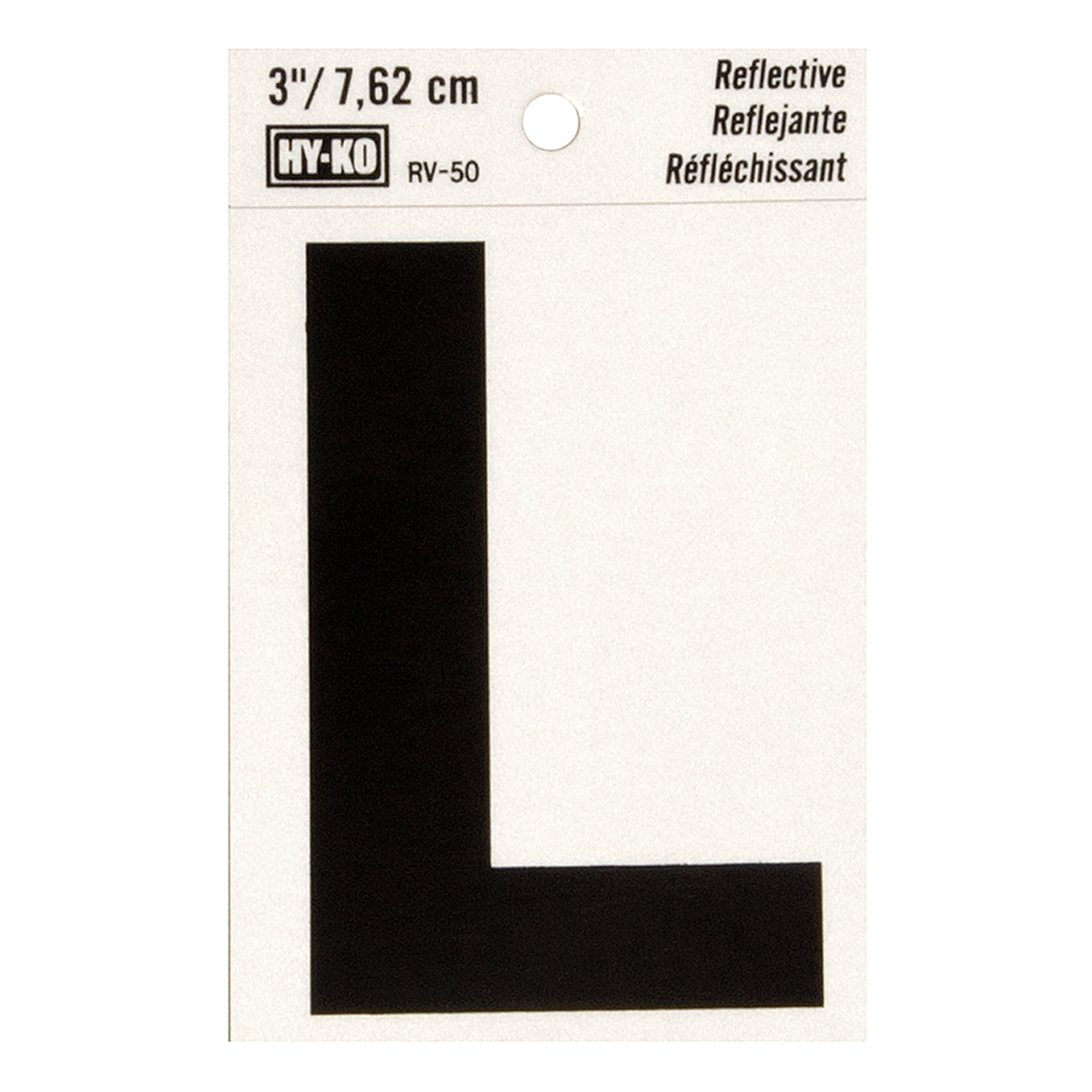 Hy-Ko 3 inch Reflective Vinyl Letter L - Self-Adhesive, Weather ...