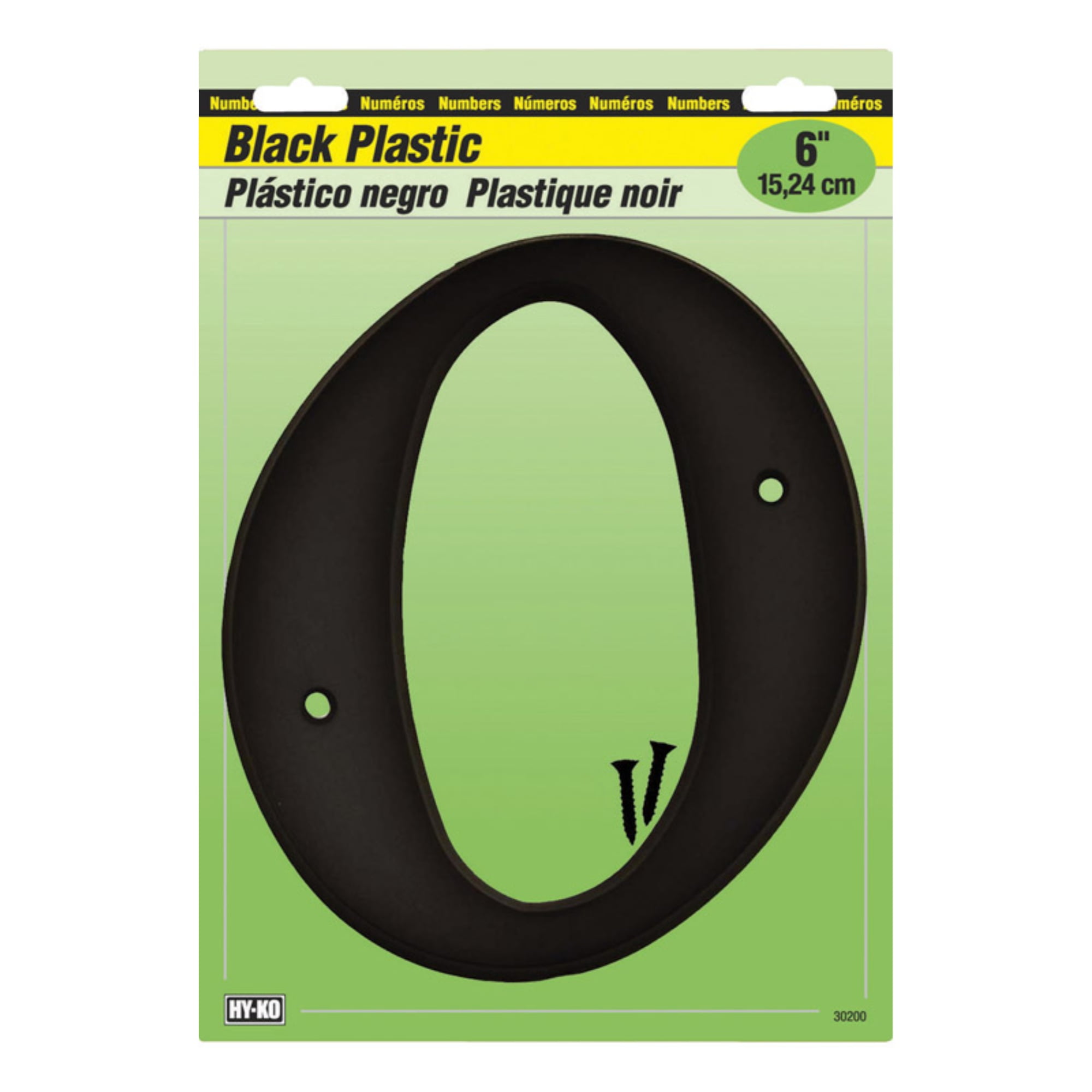 Hy-Ko 30210 Plastic Numbers 0 Black Nail - Walmart.com