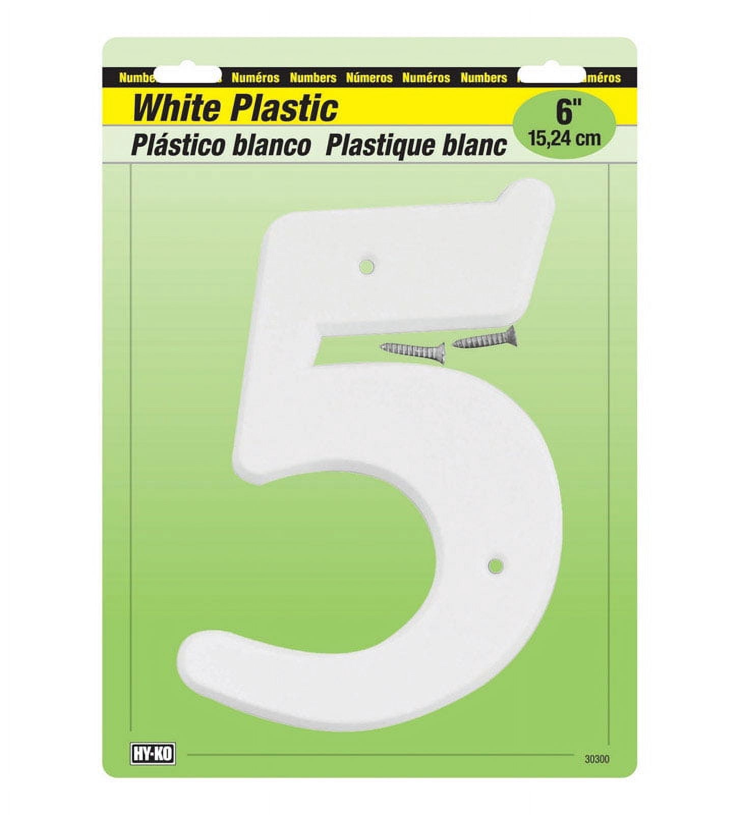 Hy-Ko 30305 Plastic Numbers 6" White - Walmart.com