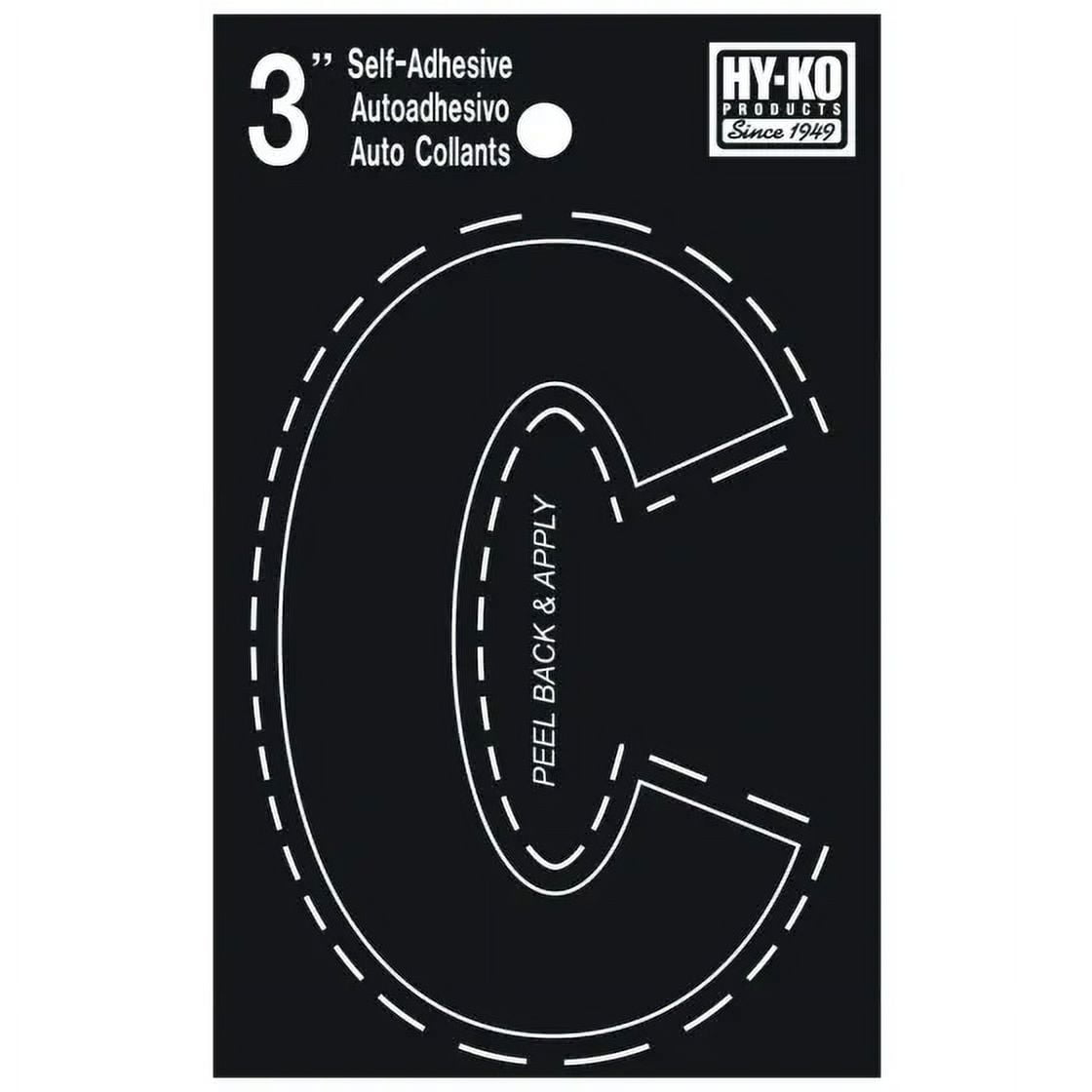 Hy Ko 30413 3 Inch Black Adhesive Vinyl Die Cut Letter C (Case of 10 ...
