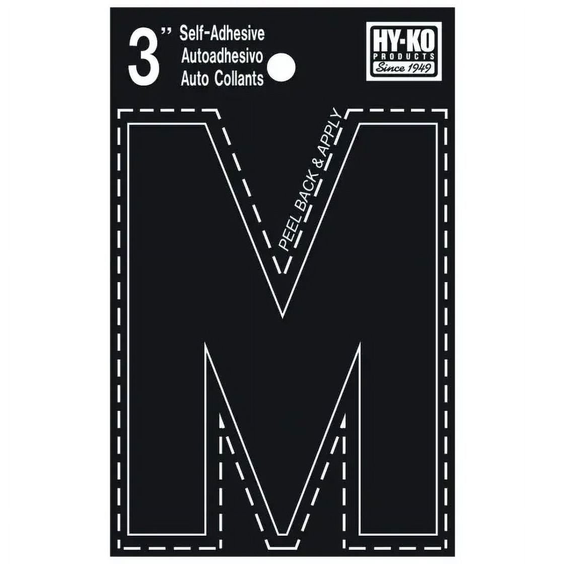 Hy Ko 30423 3 Inch Black Adhesive Vinyl Die Cut Letter M (Case of 10 ...