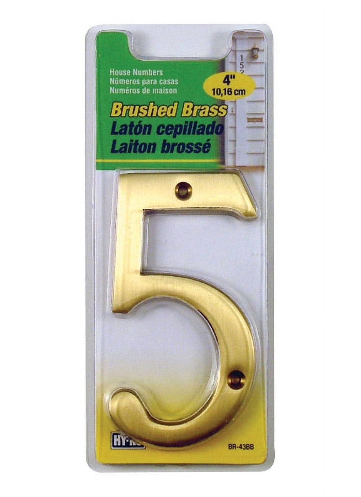 Hy-Ko 4 In. Brushed Brass Number 5 BR-43BB/5 - Walmart.com