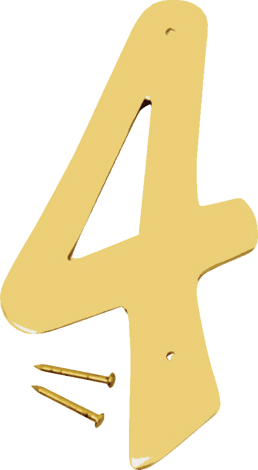 Hy-Ko 4 In. Solid Brass Decorative House Numbers - Pack of 12 ...