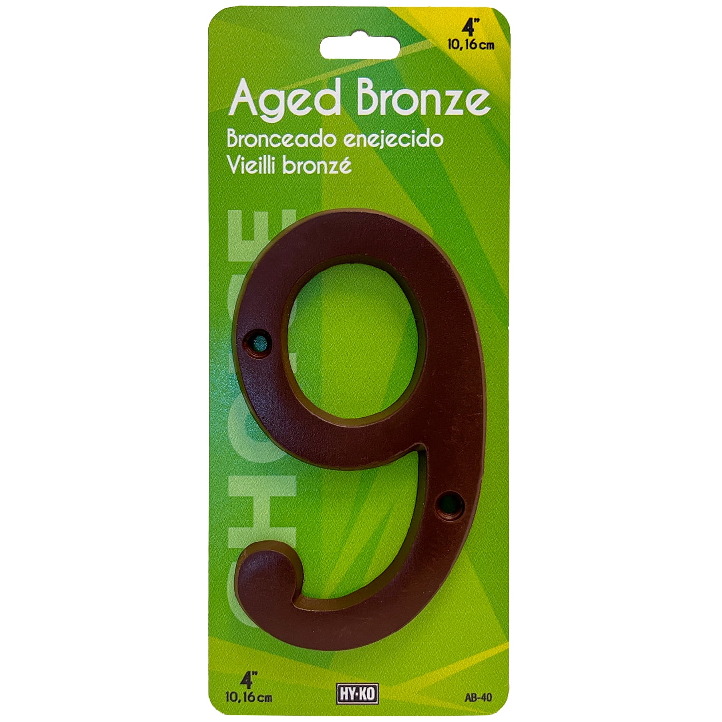 HY-KO 4" Aged Bronze Metal House Number 9 - Walmart.com