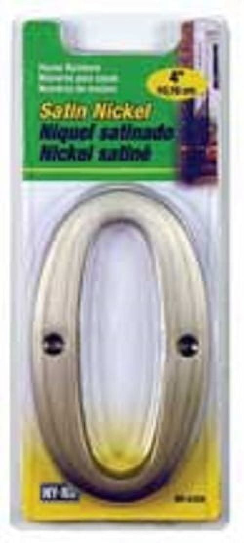 Hy-Ko 4-Inch House Number 0, Satin Nickel Finish, Brass, Includes ...