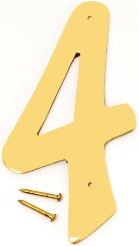 Hy-Ko 4" Solid Brass Number 4 - Walmart.com