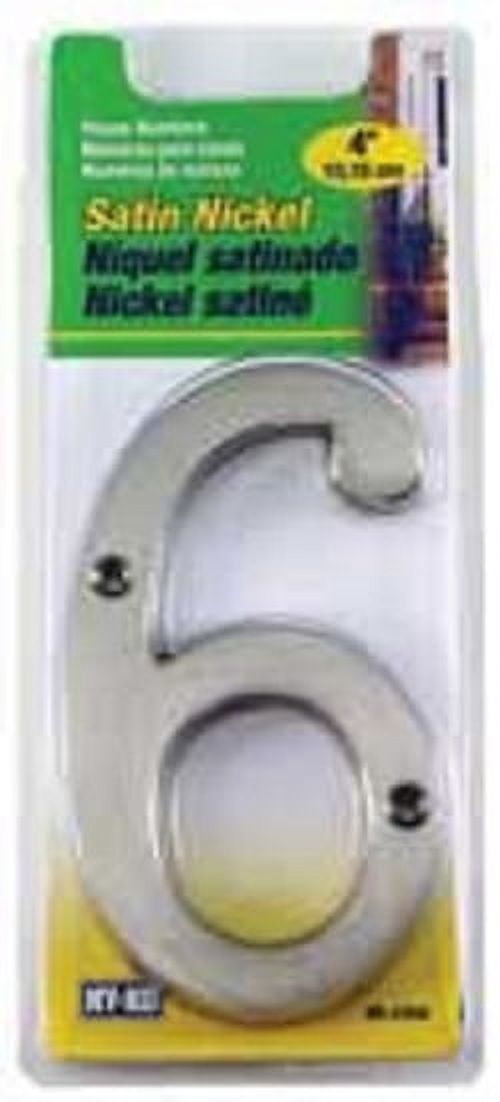Hy-Ko 4 inch Satin Nickel House Number 6, Metal, 1 Each - Walmart ...