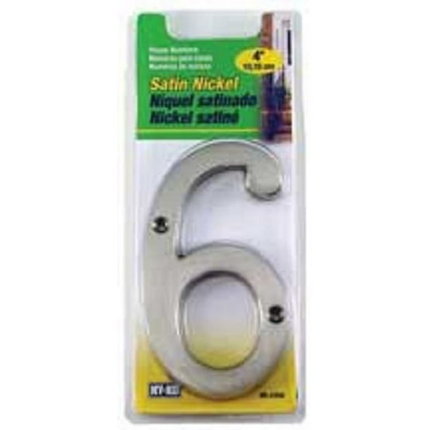 Hy-Ko 4 inch Satin Nickel House Number 6, Metal, 1 Each - Walmart ...