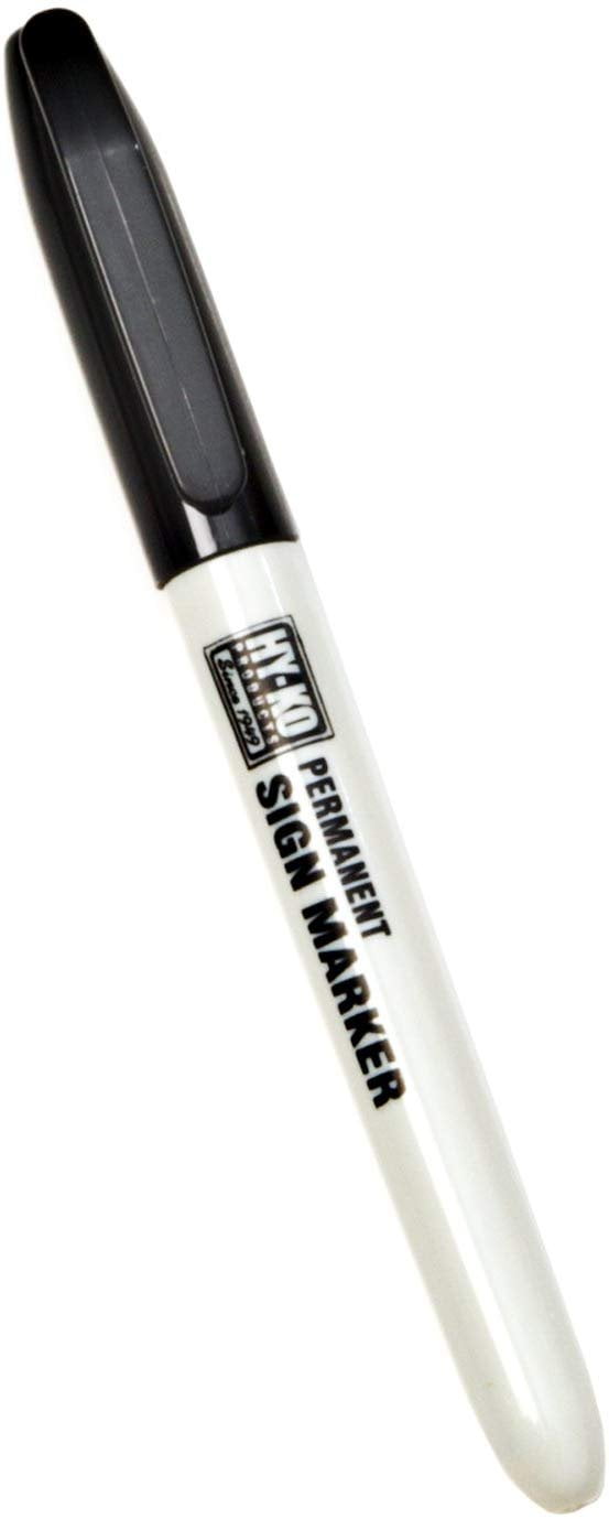 HY-KO Permanent Marker Black with Chisel Tip for Precise Markings ...