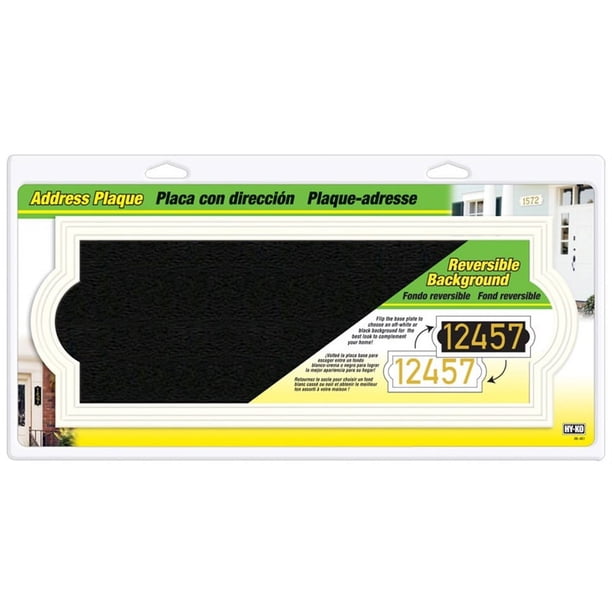 Hy-Ko AK-461 Address Plaque, Rectangular, Plastic, Off-White - Walmart ...