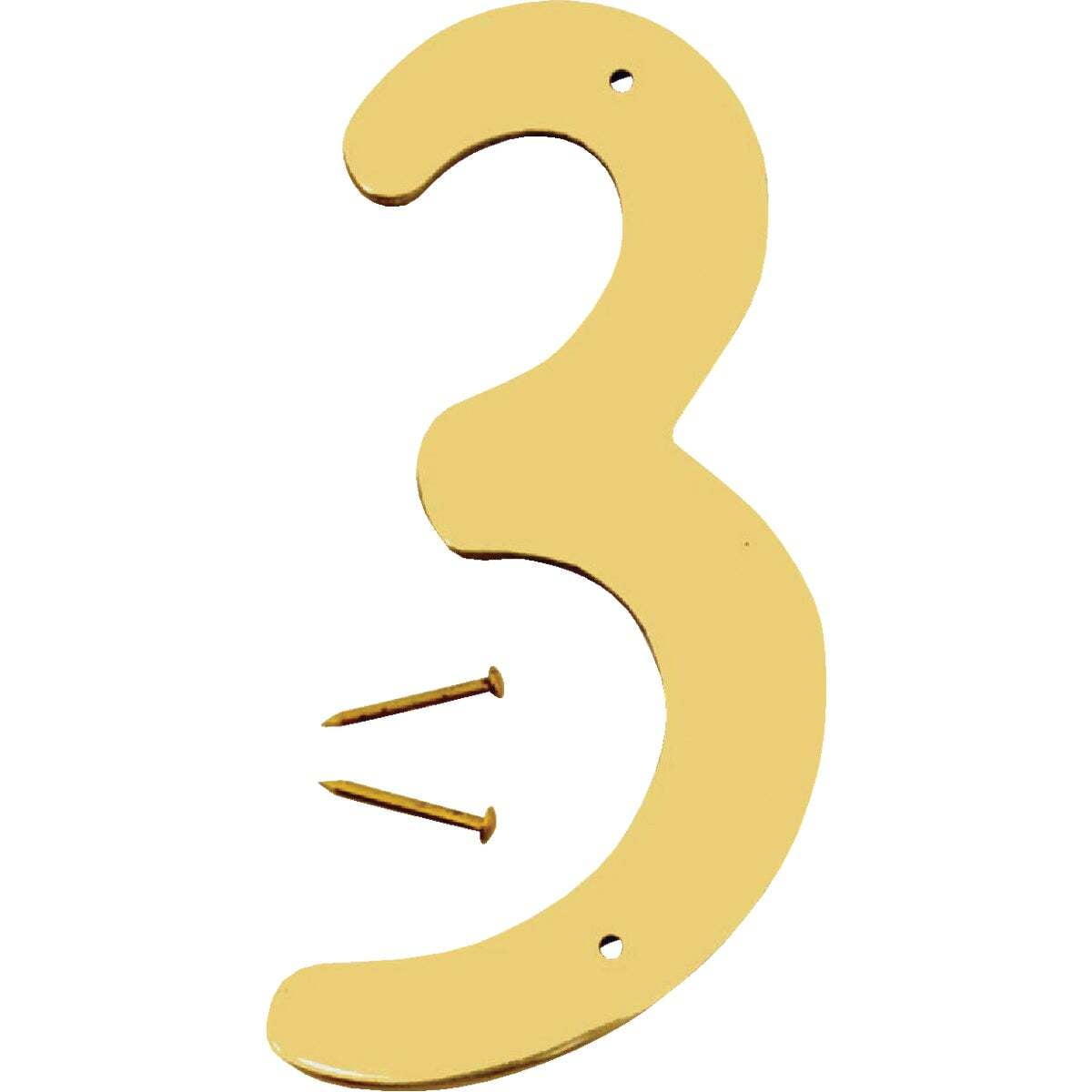 Hy-Ko BR-40/3 House Number 3, Brass, 4 inches - Walmart.com