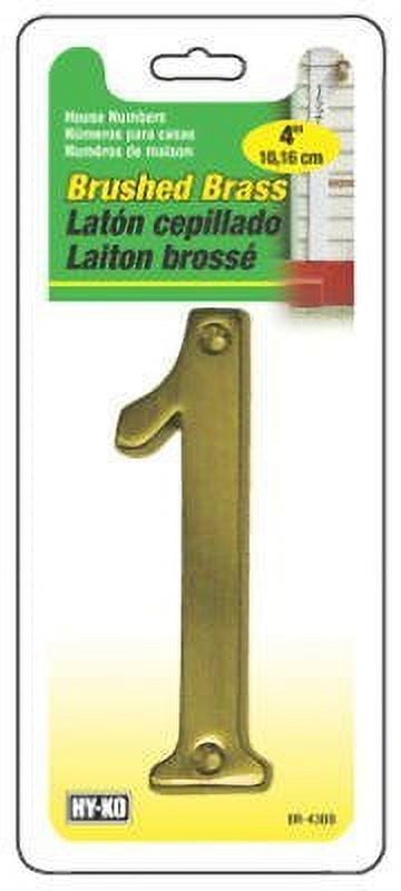 Hy-Ko Metal Number 1 BR-43BB - Brushed Brass Finish - 4 In, Gold, 4 ...