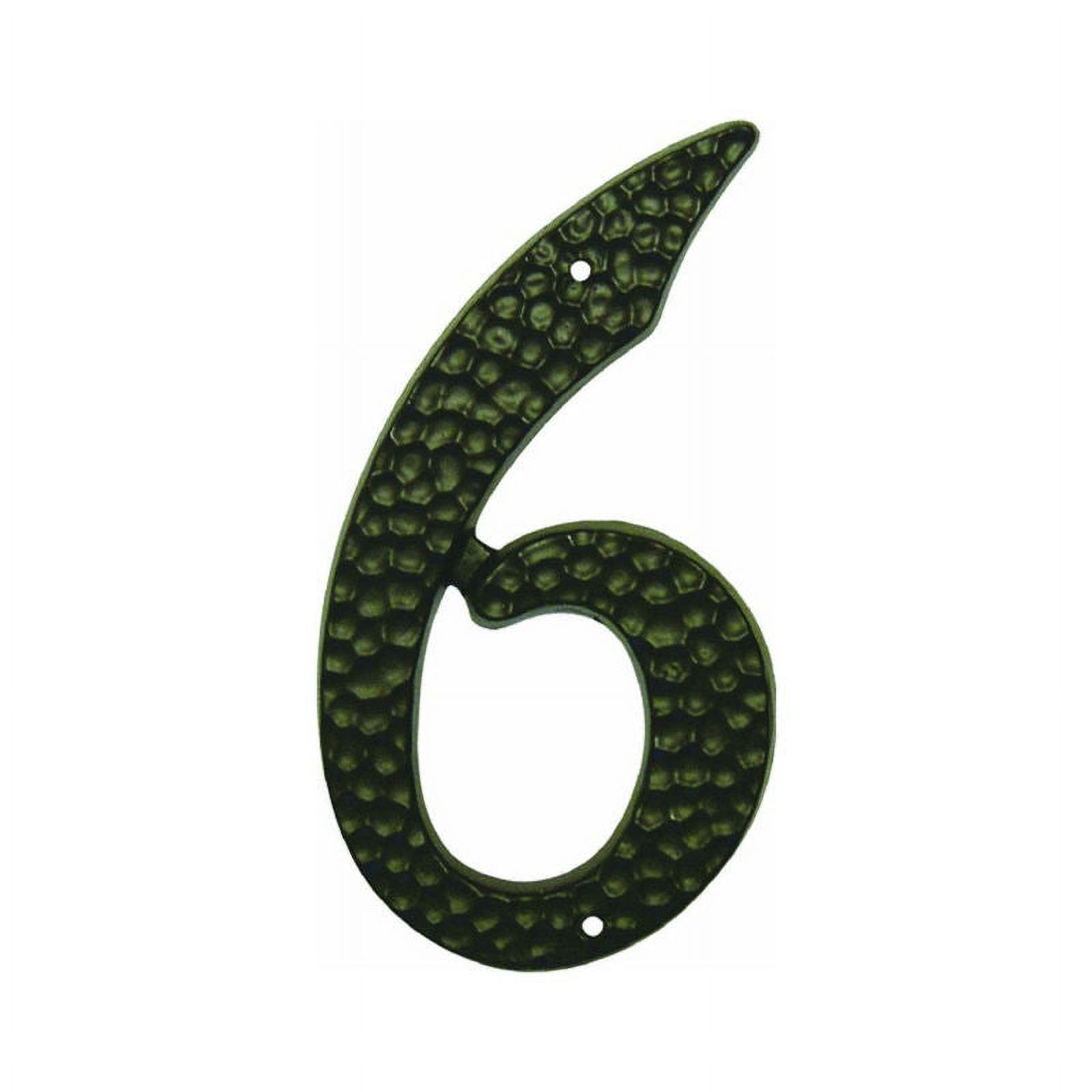 Hy-Ko DC-3/6 Die-Cast Aluminum Number 6 Sign With Nails, 3-1/2", Black ...