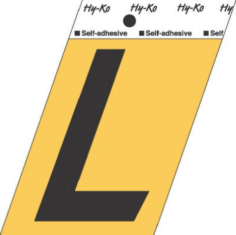 Hy-Ko GG-25/L Press-On Aluminum Adhesive Letter L Sign, 3-1/2", Gold ...