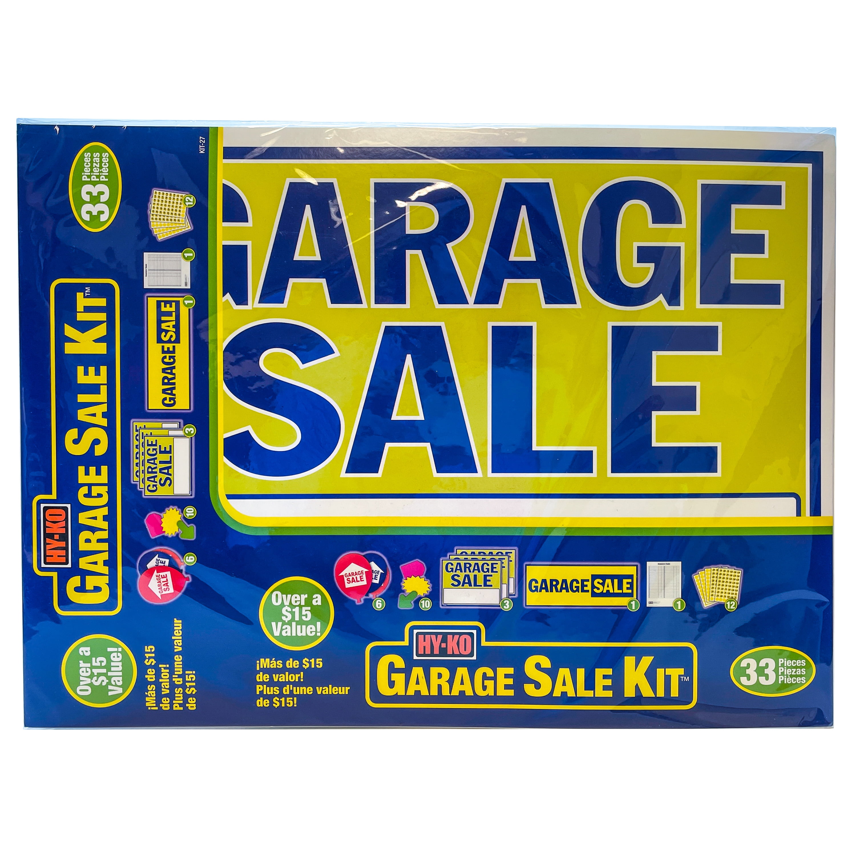 Hy-Ko 33-Piece Garage Sale Kit with Signs, Balloons, Labels, and More ...