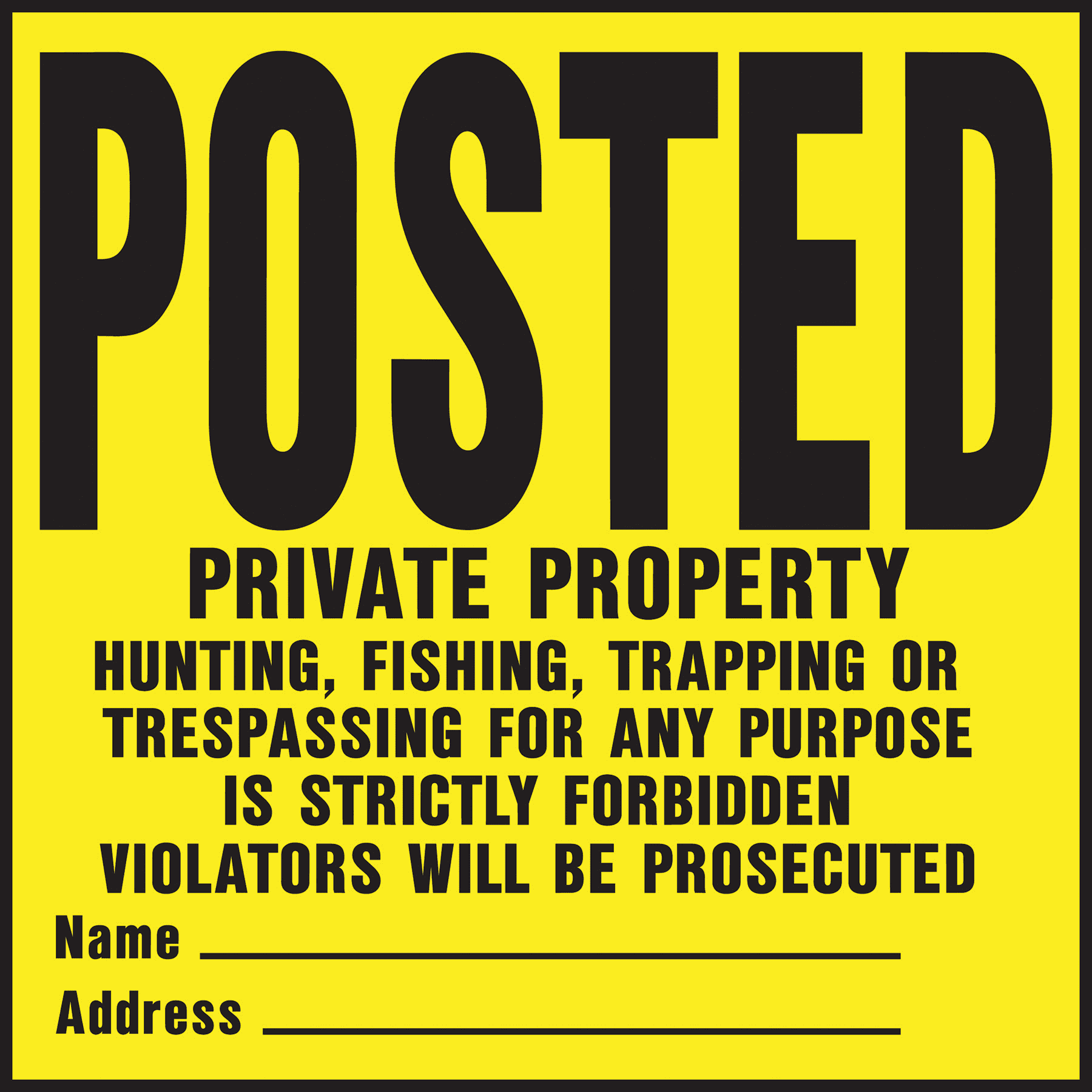 Hy-Ko High Visibility Sign - Pack of 12 — Residential Use, Standard ...