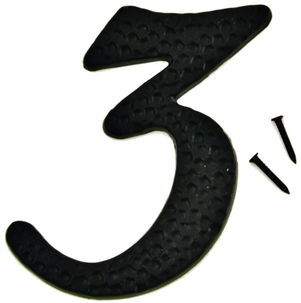 Hy-Ko House Number Colonial Style - Aluminum Black Finish - 1 Piece, 3 ...