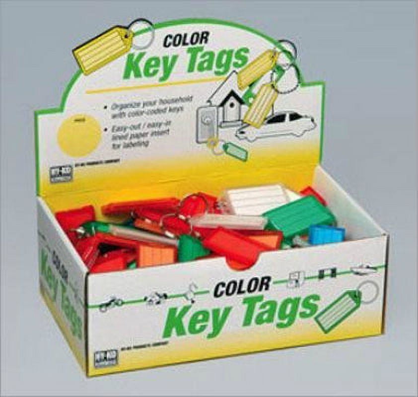 Hy-Ko KB143-100 Key I.D. Tag with Split Ring, Assorted Colors, 100-Pack ...