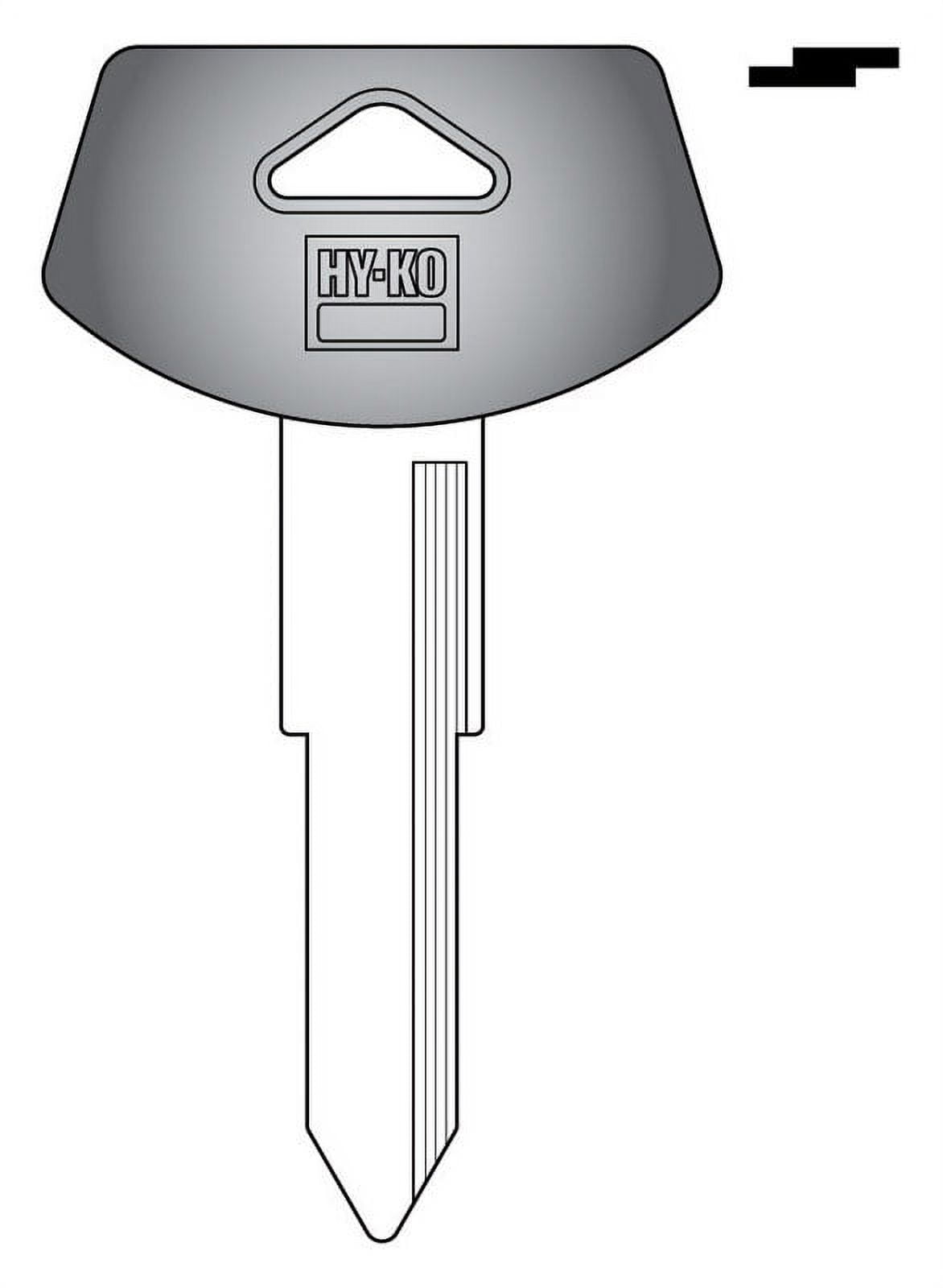 Hy-Ko Automotive Coated Key Blank, 2.783 in L x 1.579 in W x 0.141 in D ...