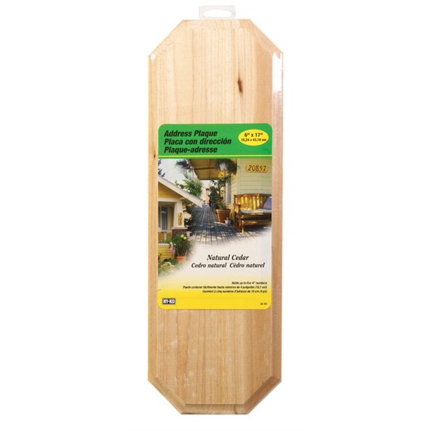 Hy-Ko Matte Brown Wood Rectangle Address Plate - Walmart Business Supplies