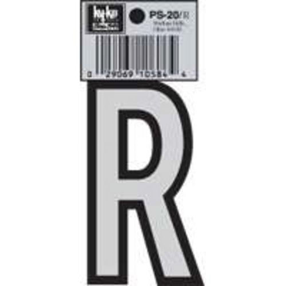 Hy-Ko PS-20/R Vinyl lettering Reflective House Letter R, Size 3-1/4 ...