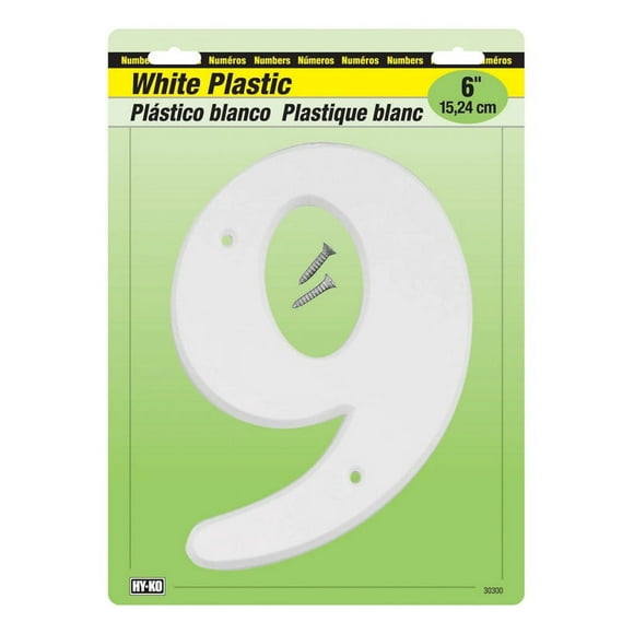 White Vinyl Numbers 6 Inch