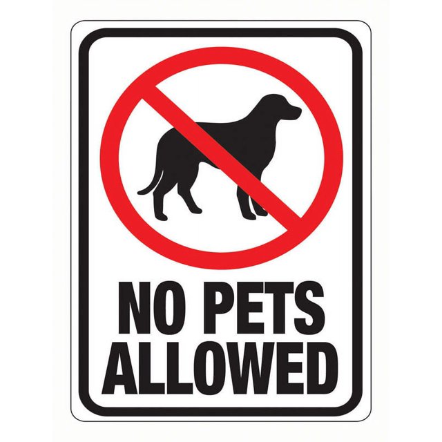 Hy-Ko Plastic Sign White 9" X 12" No Pets Allowed Polystyrene Case of ...