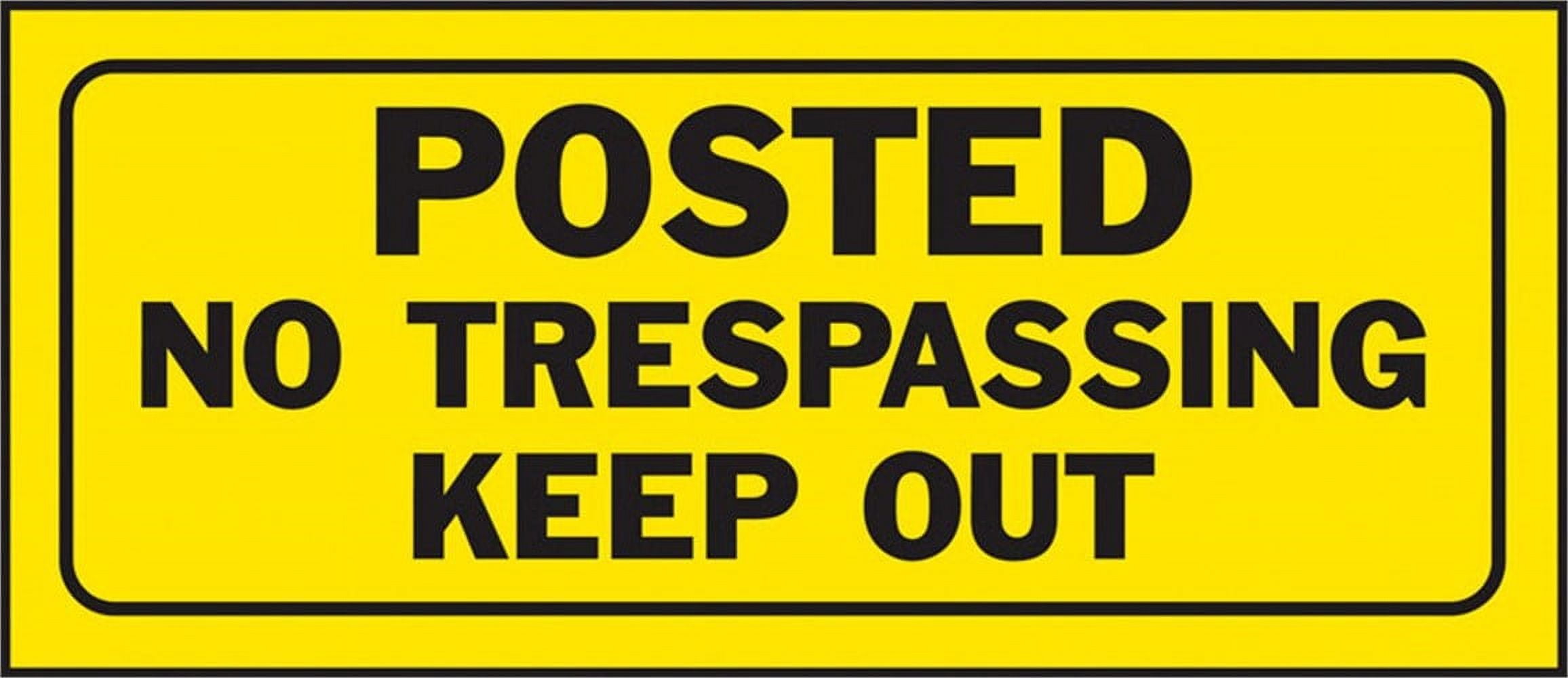 Hy Ko Plastic Sign Yellow 14 X 6 Keep Out No Trespassing Polyethylene
