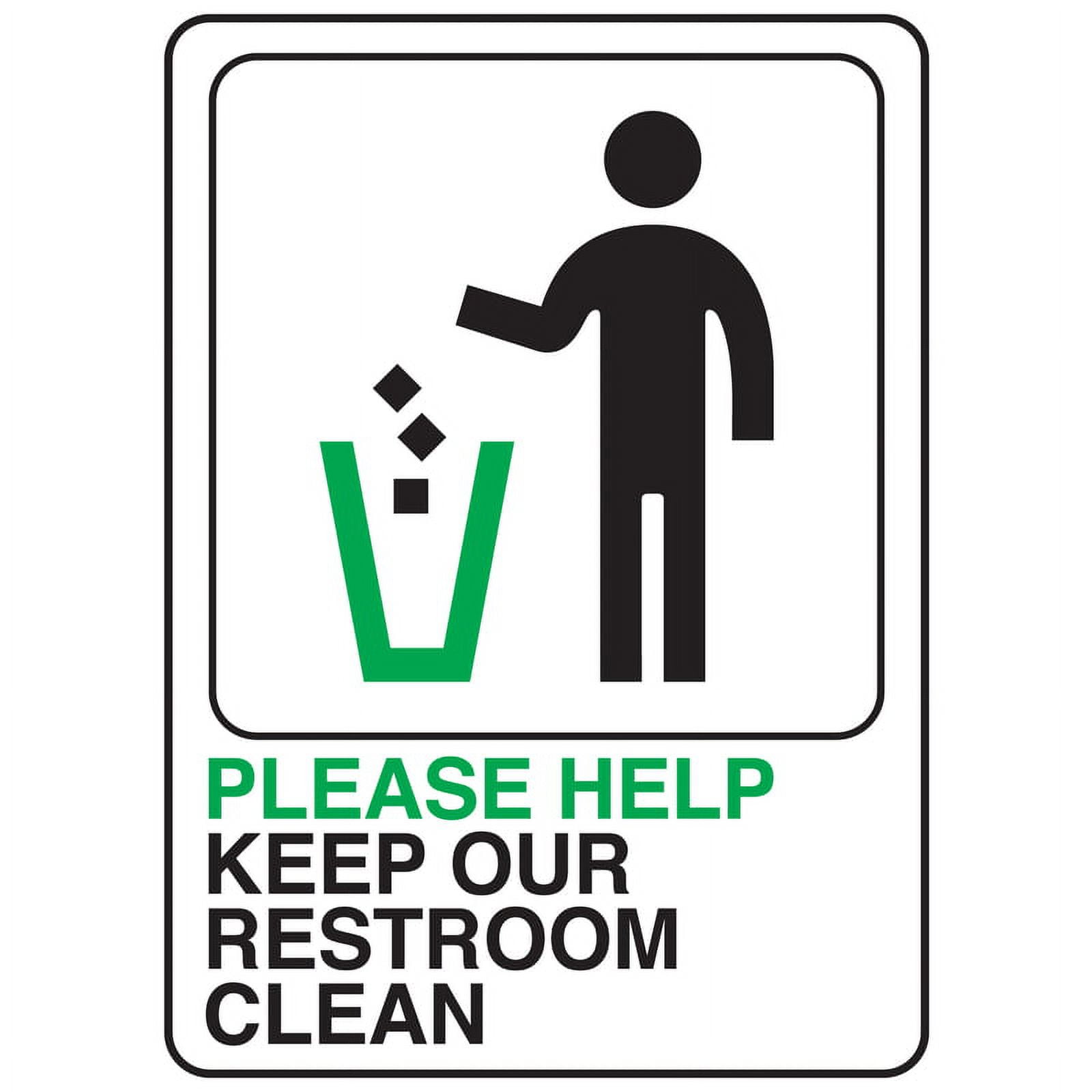 Hy-Ko Please Help Keep Restroom Clean Sign D-27 - Walmart.com