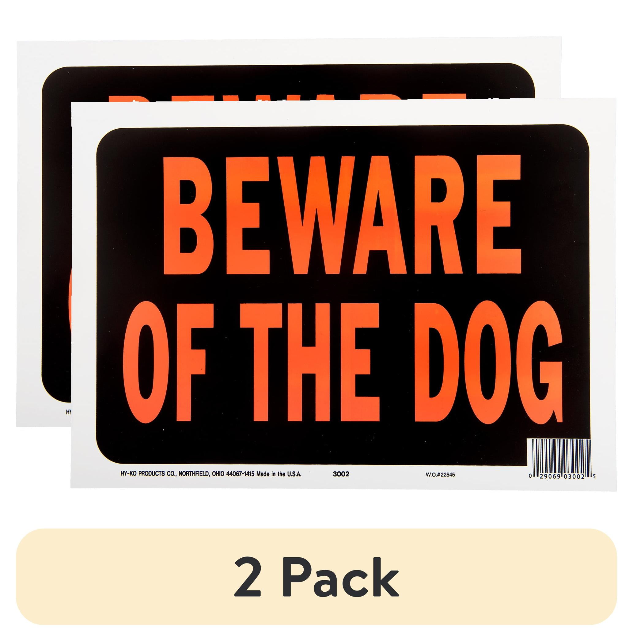 (2 pack) Hy-Ko 8.5 x 12 inch Plastic Beware of the Dog Sign - Walmart.com