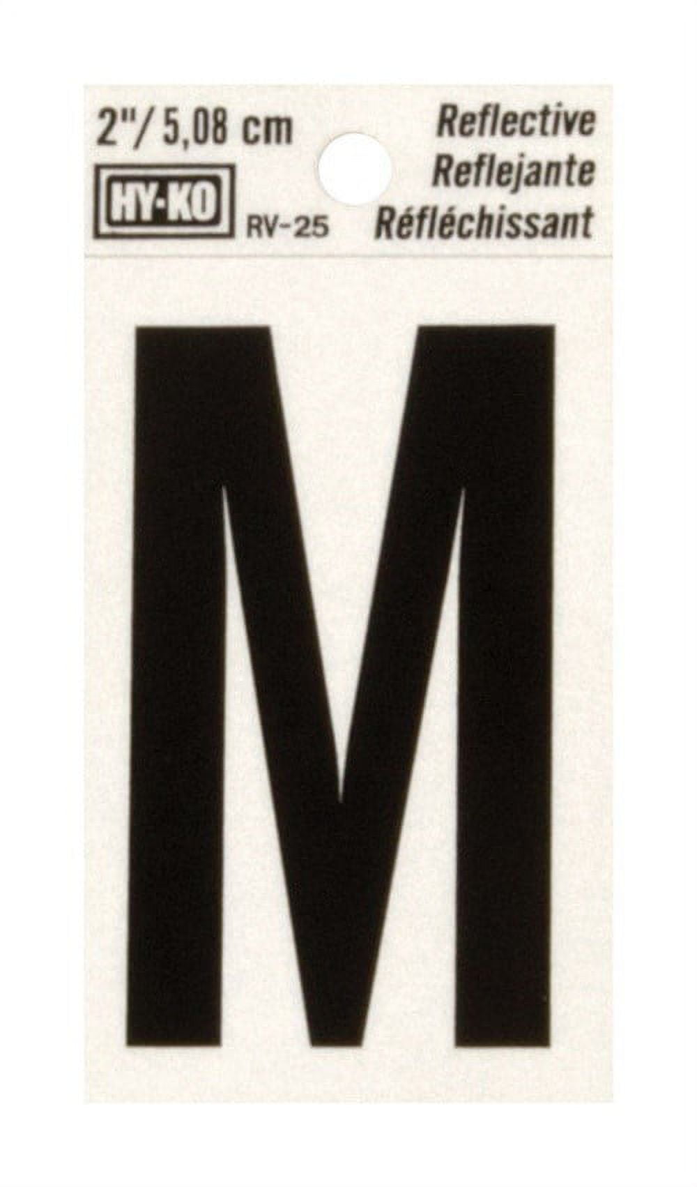 Hy-Ko Products 79307 2 in. Reflective Vinyl Letter M - Walmart.com