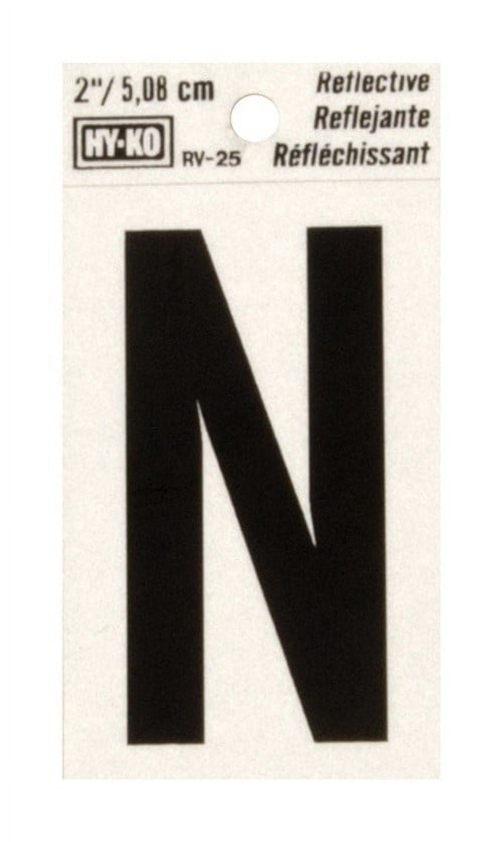 Hy-Ko Products 79308 2 in. Reflective Vinyl Letter N - Walmart.com
