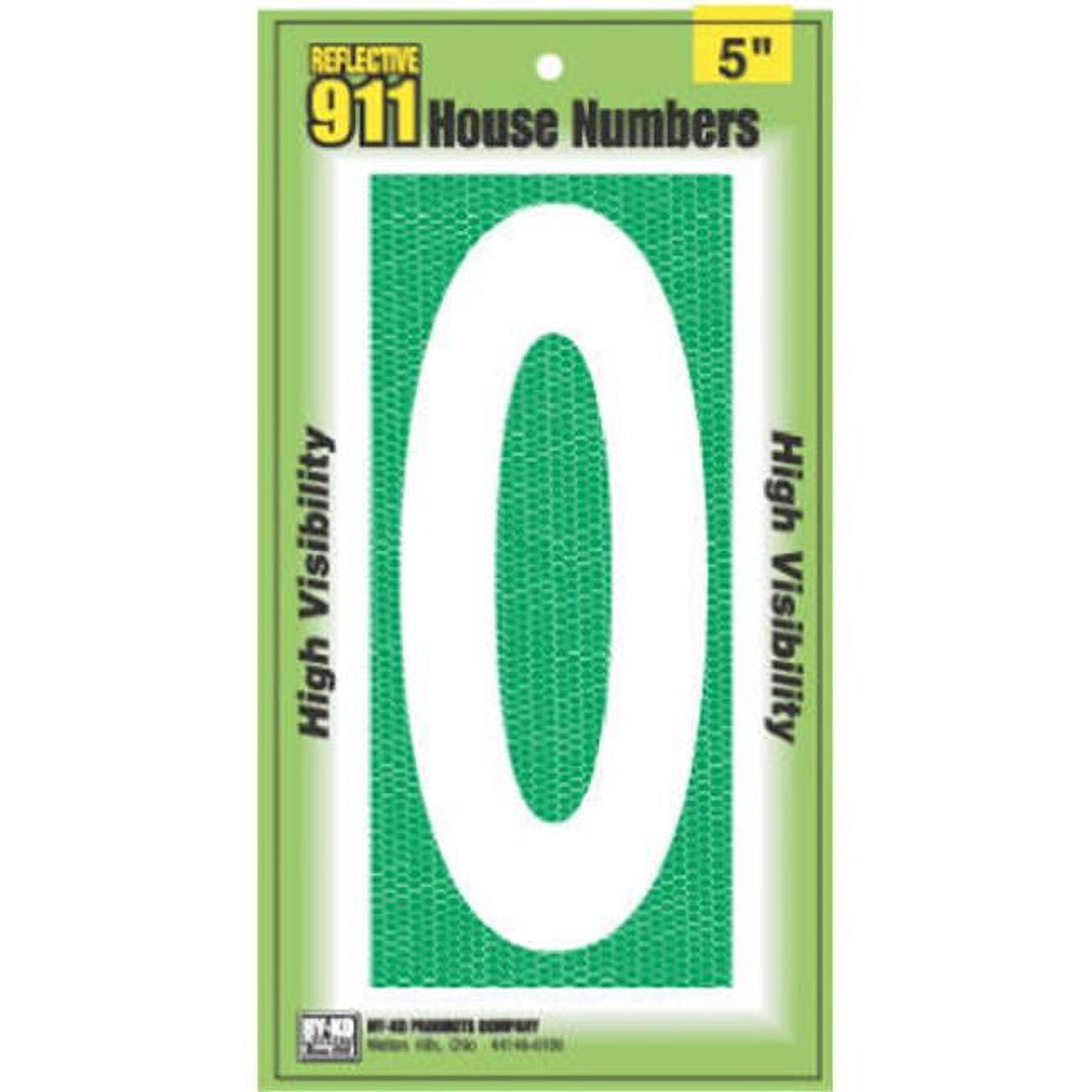 Hy-Ko Products 920 911 5 in. High Visibility House Number 0 Pack of 5 ...