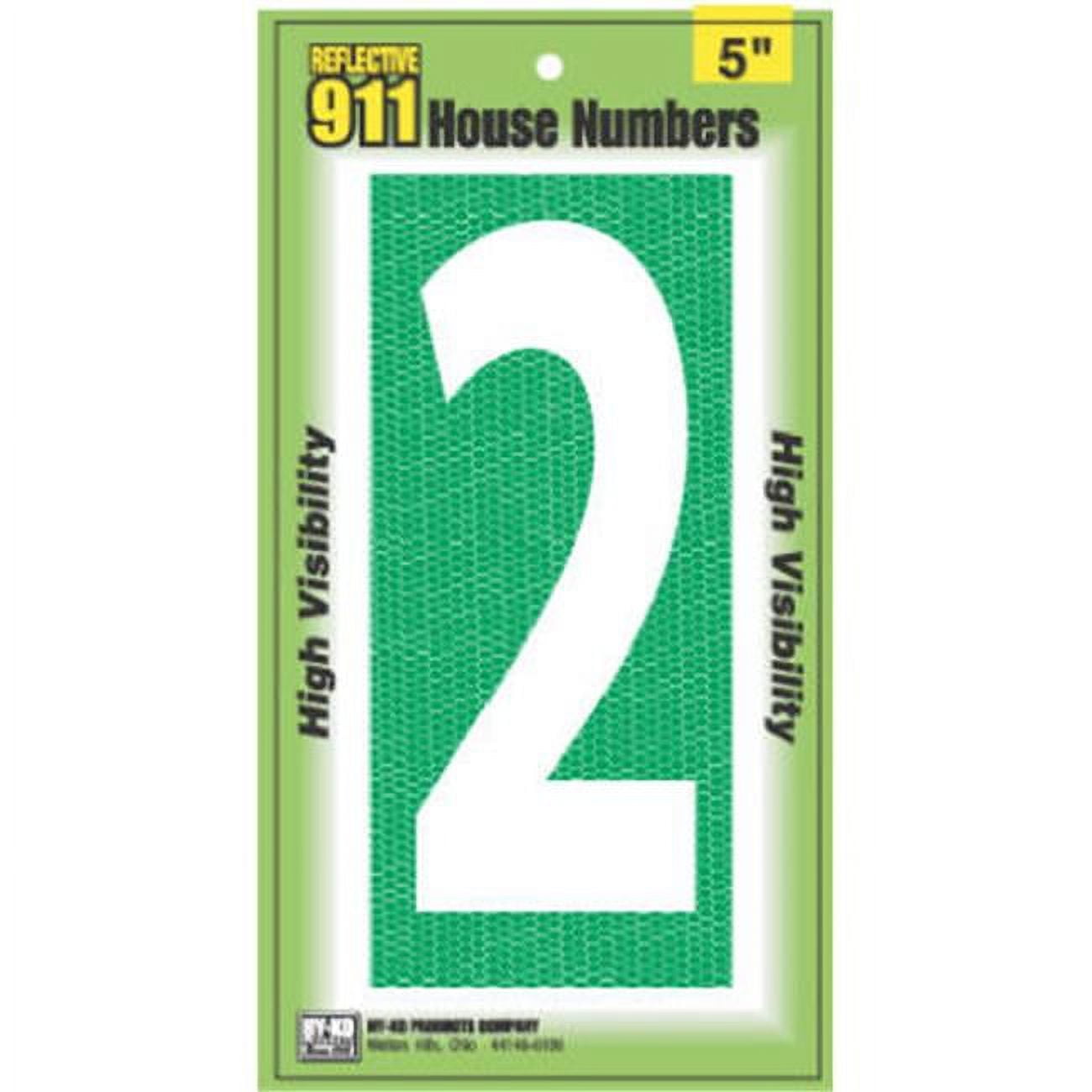 Hy-Ko House Number Reflective Green Background W/ White Reflective Font ...