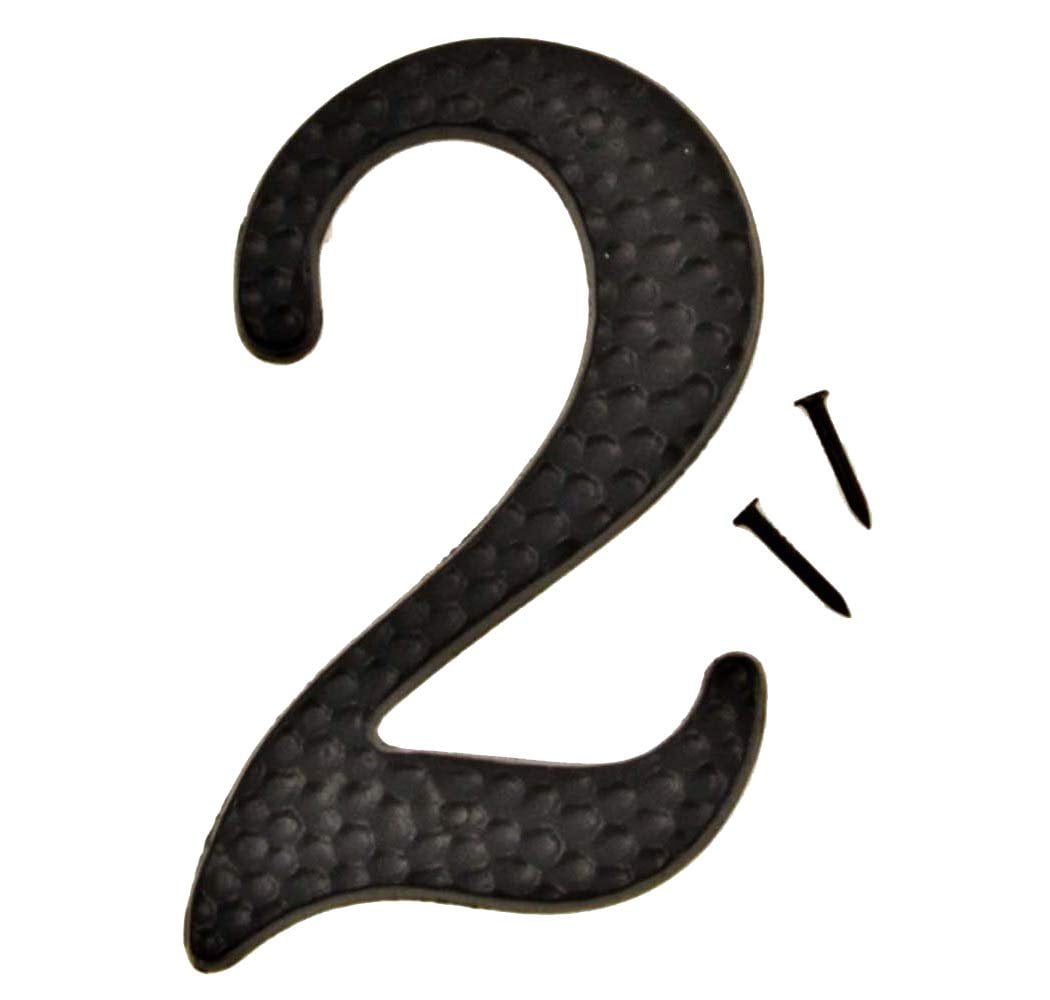 Hy-Ko Products DC-5/2 Die Cast Aluminum House Number 2 TWO 4.5" High ...
