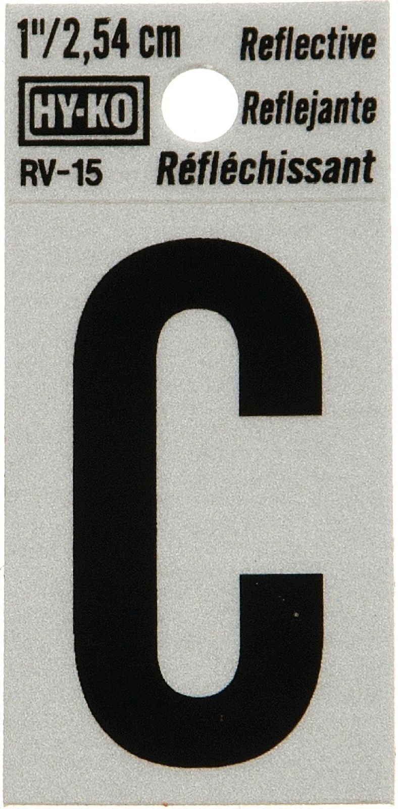 Hy-Ko RV-15/C 1.25" Black Reflective Letter C Sign - Walmart.com