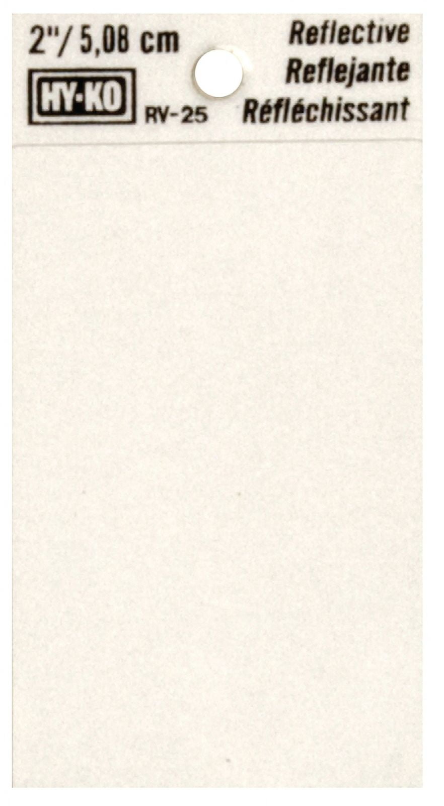 Hy-Ko RV-25/BLNK Reflective Sign, Character: Blank, 2 in H Character ...