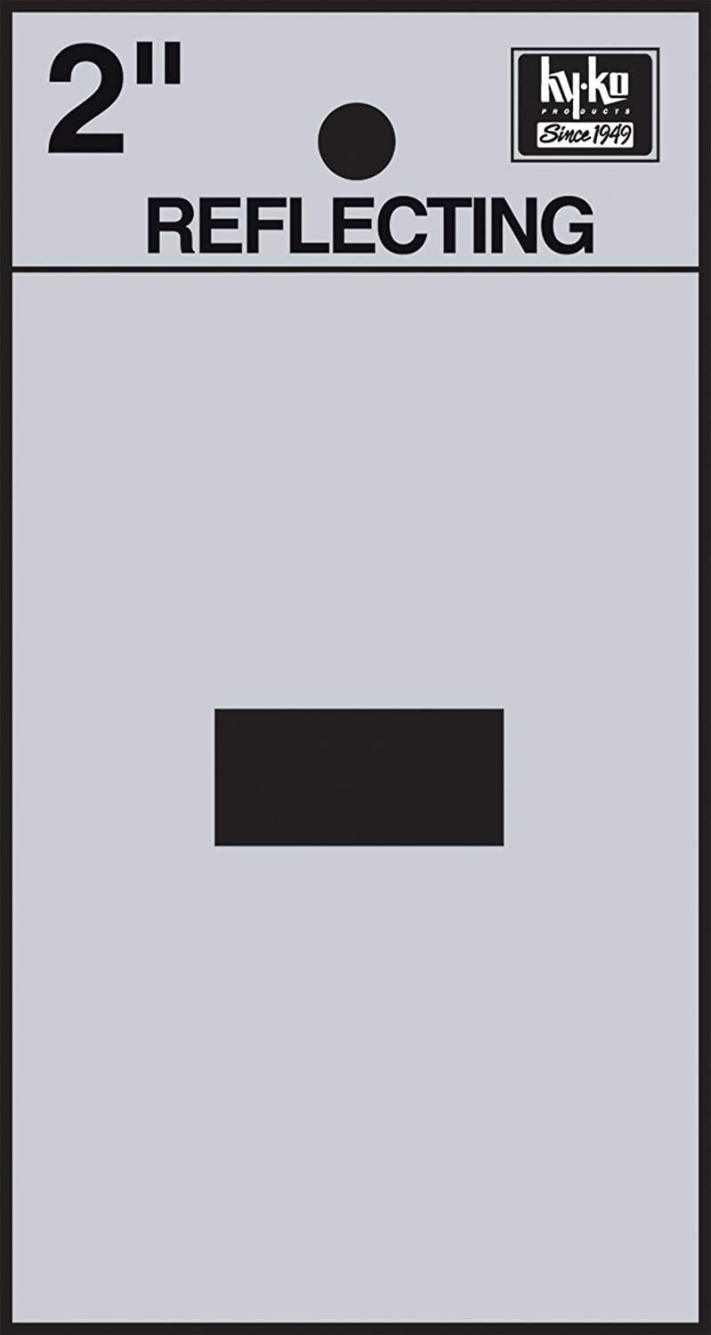 Hy-Ko RV-25/HYPHEN Vinyl Self-Stick Reflective Hyphen Sign, 2", Black ...