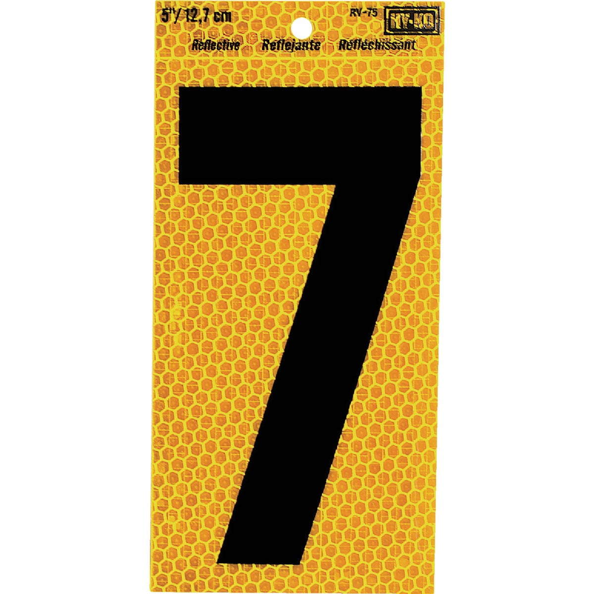 Hy-Ko RV-75 Highly Visible Reflective Weather Resistant Number Sign, 7 ...
