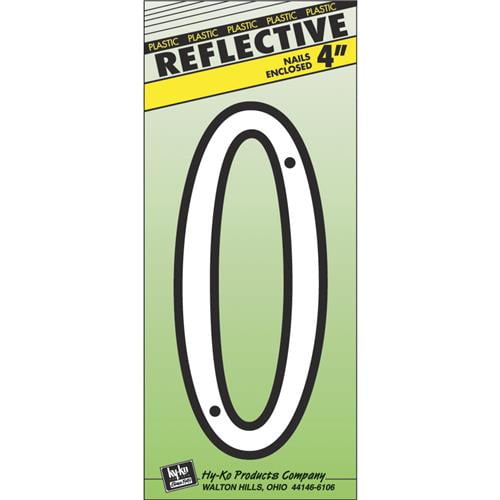 Hy-Ko Reflective Plastic Number 4" REFLECT 3, Each - Walmart.com