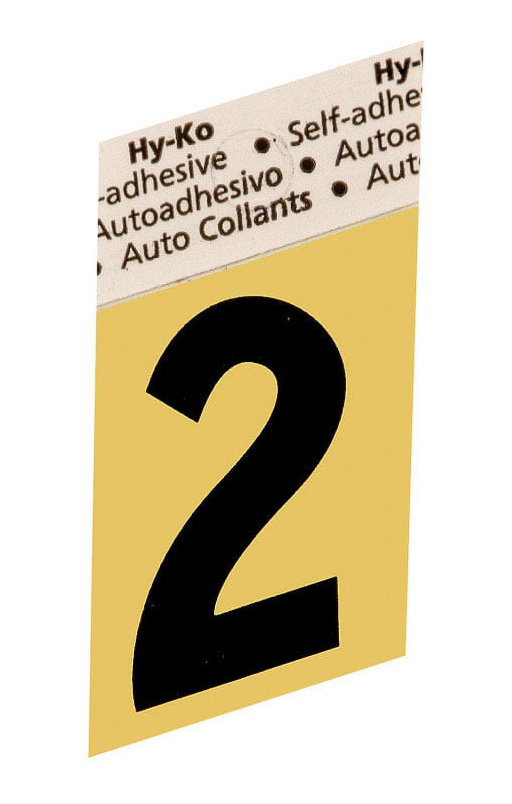 Hy-Ko Self-Adhesive Black Aluminum Number 2 1-1/2 in. - Walmart ...